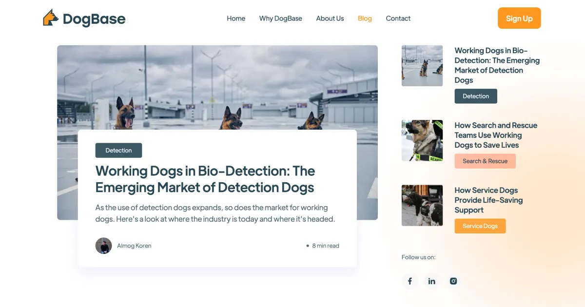 DogBase Blog - News, SAR and Working Dog Articles